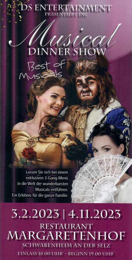 Musical Dinner im Margaretenhof in Schwabenheim am 04.11.2023